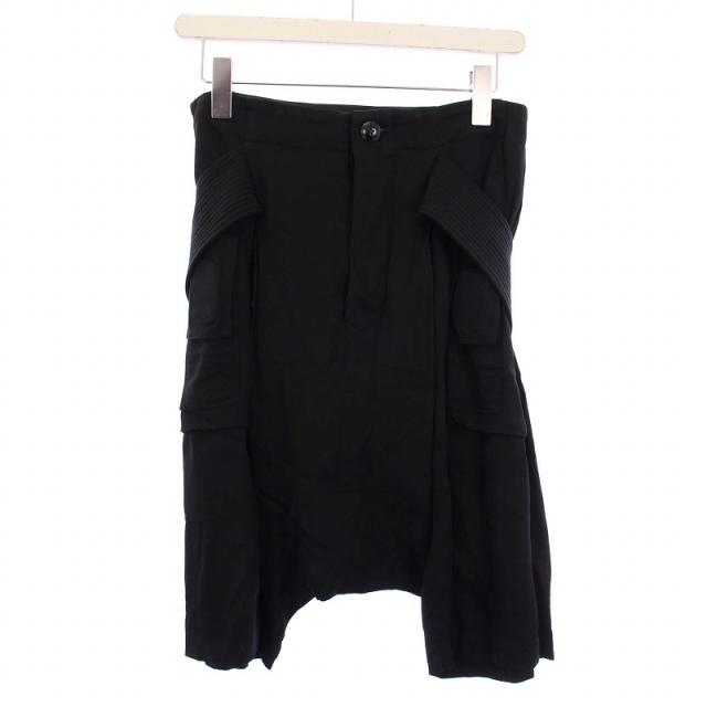【中古】リックオウエンス Rick Owens 15SS サルエルショートパンツ 変形 IT38 黒 RP15S5324-A /KH メンズ