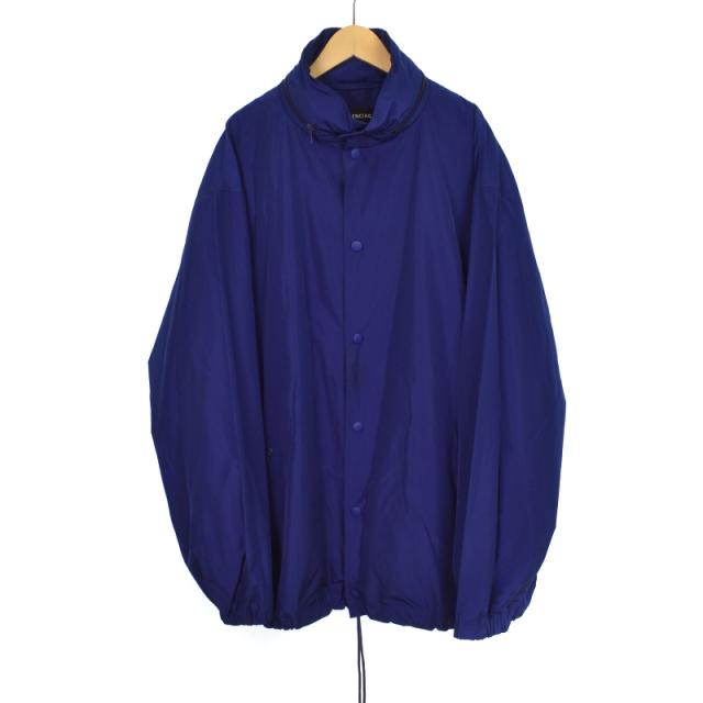 【中古】バレンシアガ BALENCIAGA 18年製 バックロゴ ナイロンジャケット ウインドブレーカー ブルゾン 46 青 533911
