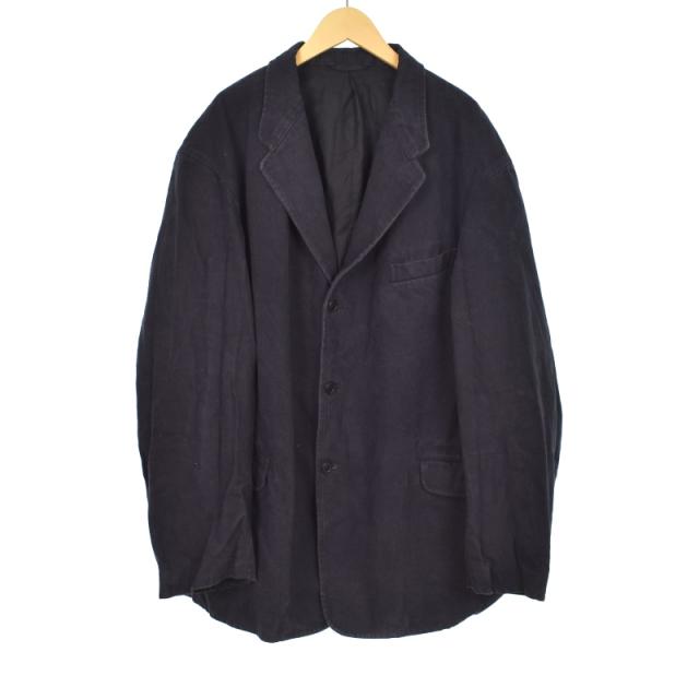 【中古】コモリ COMOLI 25SS ブラックドリル ジャケット テーラードジャケット コットン 3 黒 ブラック B01-01010