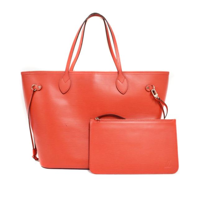 【中古】ルイヴィトン LOUIS VUITTON エピ ネヴァーフルMM ポーチ付き トートバッグ 赤 レッド M41159 ☆AA★