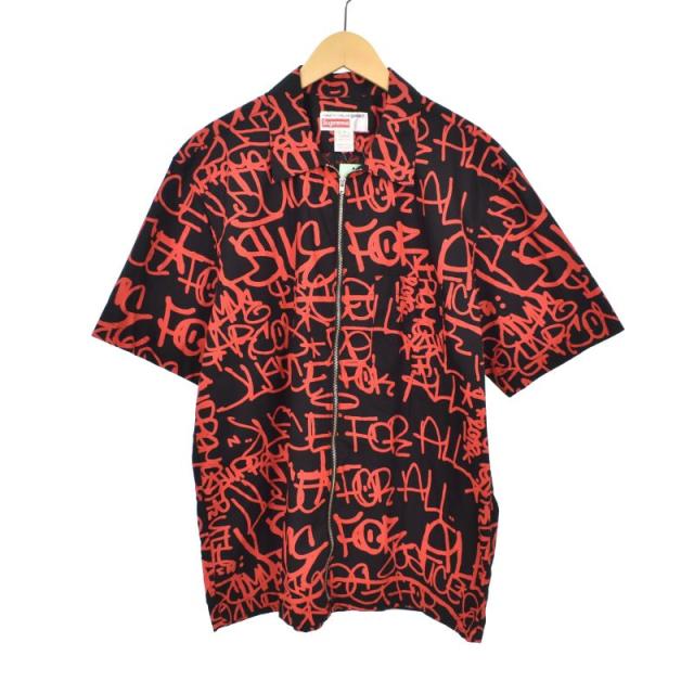 【中古】未使用品 シュプリーム コムデギャルソンシャツ 18FW Graphic S/S Shirt グラフィック シャツ 半袖 S1FW18