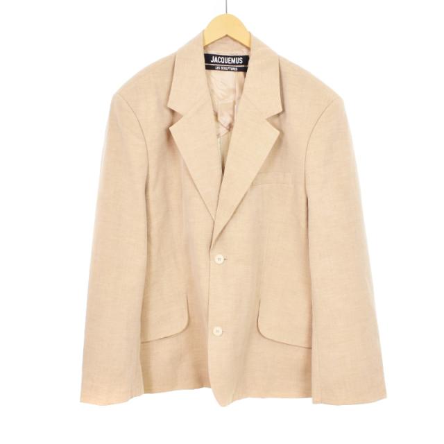 【中古】未使用品 ジャックムス JACQUEMUS 24SS テーラードジャケット シングル リネン 48 ベージュ 245JA045