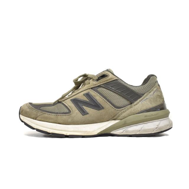 【中古】ニューバランス NEW BALANCE 990V5 Covert Green スニーカー ローカット 26cm カーキ M990AE5 メンズ