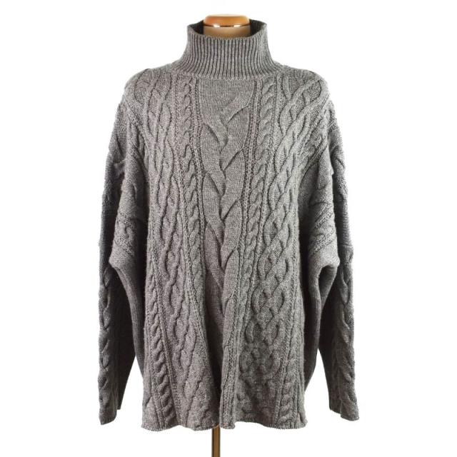 【中古】サルバム sulvam 22AW アーガイルオーバーサイズニット 長袖 M グレー SQ-K05-840 レディース
