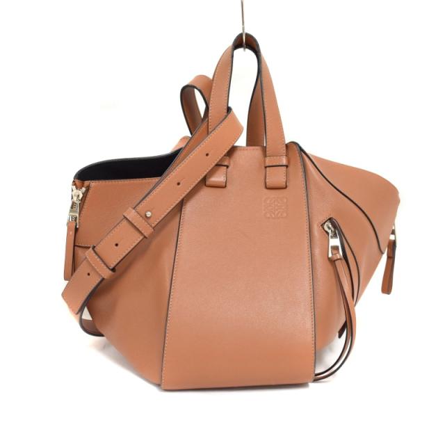 【中古】ロエベ LOEWE ハンモック スモール レザー ショルダーバッグ ハンドバッグ 茶 ブラウン メンズ