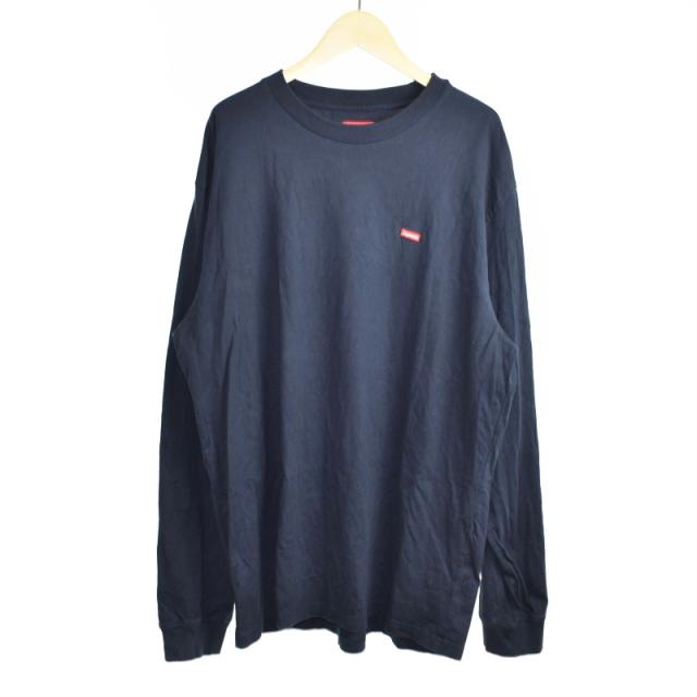【中古】シュプリーム SUPREME 21FW Small Box Tee Tシャツ 長袖 カットソー L ネイビー メンズ