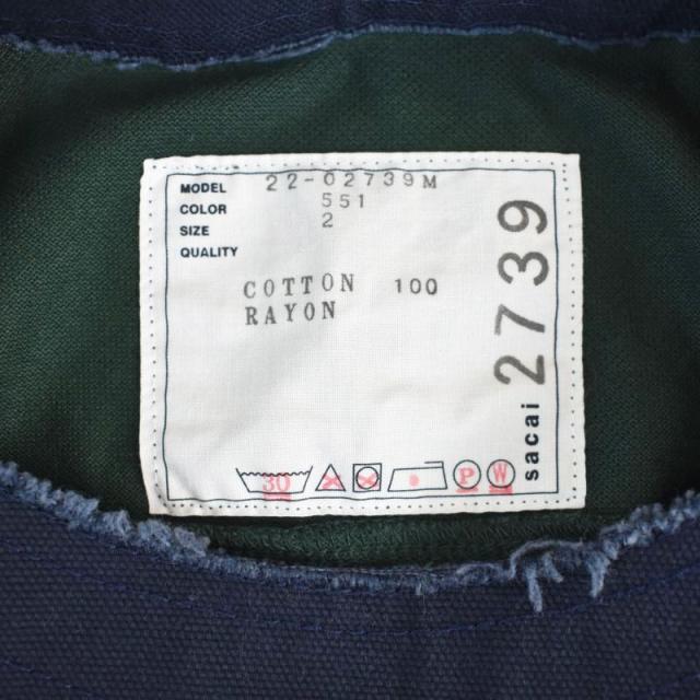 中古】サカイ sacai 22SS Tシャツ カットソー 半袖 Sロゴ ジップ 2 緑