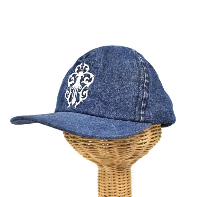 【中古】クロムハーツ CHROME HEARTS キャップ スローチー 5パネル ガレージウォッシュデニム フェアリーダガー 帽子