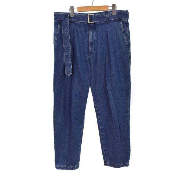 【中古】クルニ CULLNI LONG BELT TAPERED PANTS ベルト デニムパンツ ジーンズ 3 インディゴ JDCLPT1102 メンズ