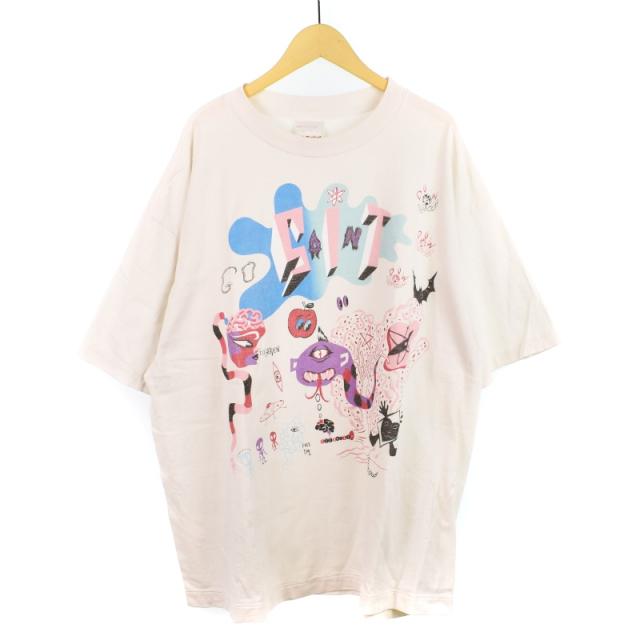 【中古】セントマイケル SAINTMICHAEL 25SS DAY OF THE FREAKS SS TEE 半袖 プリント XL 白 ホワイト SM-HR8-0000-023 ☆AA★ メンズ