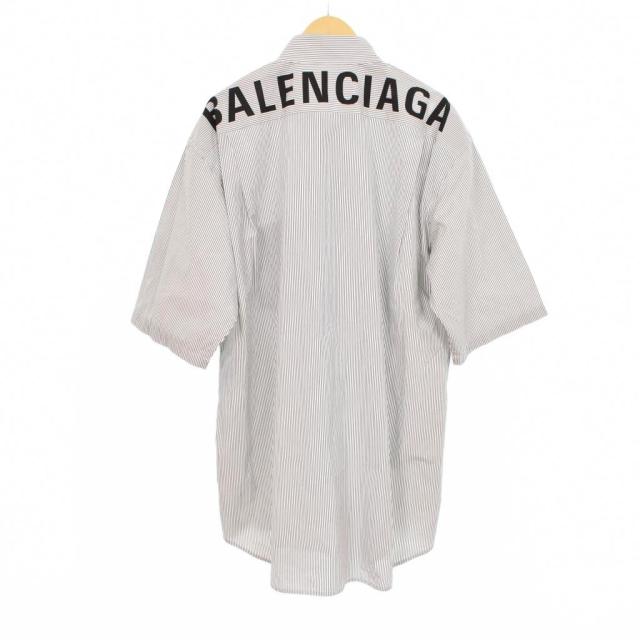中古】バレンシアガ BALENCIAGA 19SS バックロゴプリント ボタンダウン