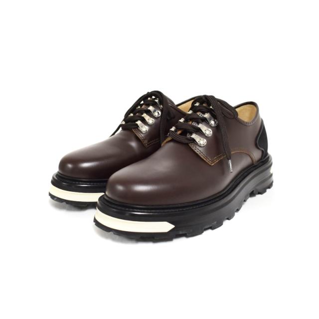 【中古】ジルサンダー JIL SANDER メタルアイレット レザー ダービーシューズ 41 茶 ブラウン ☆AA★ メンズ