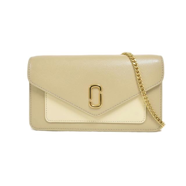 【中古】マークジェイコブス MARC JACOBS ショルダーバッグ ポシェット チェーン ベージュ ☆AA★