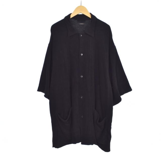 【中古】コモリ COMOLI 25SS C/CA パイル半袖シャツ 3 黒 ブラック B01-05025 メンズ