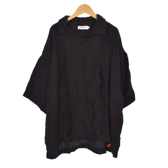 【中古】タイトブース TIGHTBOOTH TBPR RAYON CUBA OPEN POLO ポロシャツ 半袖 XL 黒 ブラック SS25-S03 メンズ