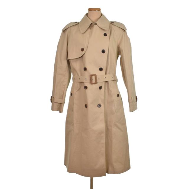 【中古】メゾンマルジェラ マッキントッシュ 18SS コットン レーヨン トレンチコート ダブル 40 ベージュ S29AH0042