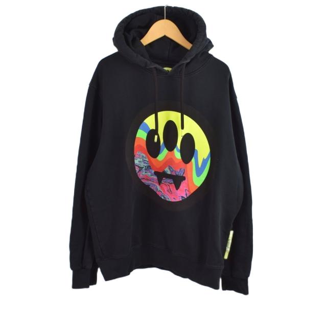 【中古】バロウ BARROW パーカー フーディー 長袖 プリント M 黒 ブラック メンズ レディース