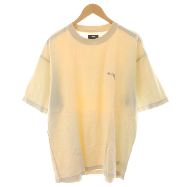 【中古】ステューシー STUSSY Tシャツ カットソー 半袖 ロゴ XL ベージュ /AN32 ☆AA★ メンズ