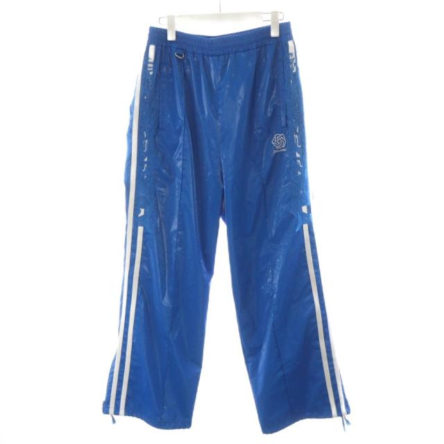 【中古】ダブレット doublet 24SS LAMINATE TRACK PANTS トラックパンツ イージーパンツ ロゴ 刺繍 M 青