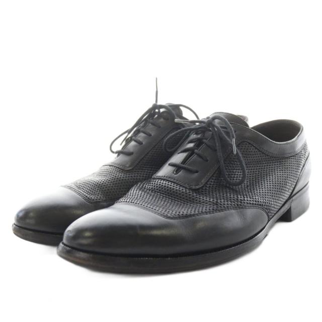 【中古】ボッテガヴェネタ BOTTEGA VENETA ビジネスシューズ メッシュ レザー 41 黒 ブラック /AN7