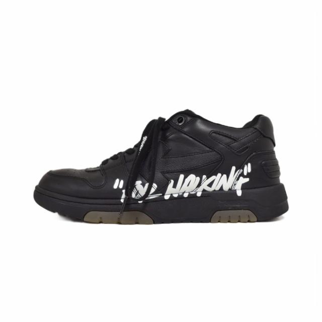 【中古】オフホワイト OFF WHITE OUT OF OFFICE FOR WALKING レザー ローカット スニーカー 43 黒 ブラック ☆AA★