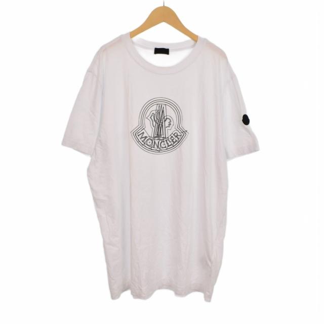【中古】モンクレール MONCLER 24SS フェードアウトロゴ Tシャツ 半袖 プリント XXL 白 ホワイト J10918C00028