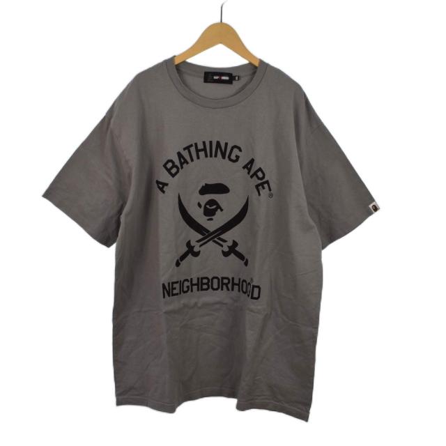 【中古】アベイシングエイプ A BATHING APE × NBHD Tシャツ 半袖 プリント 2XL グレー 001CSK731915C メンズ