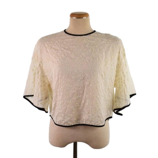 【中古】マメクロゴウチ  Mame Kurogouchi 18SS flower flare blouse シャツ 1 白 ホワイト MM18SS-SH006 レディース