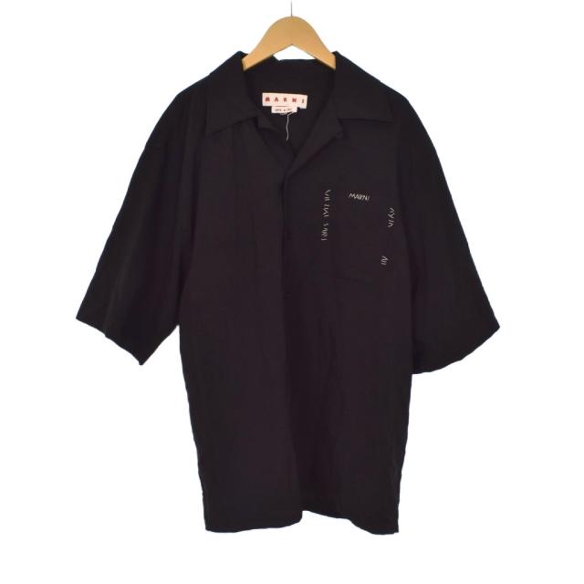 【中古】マルニ MARNI 24AW メンディング トロピカルウール オープンカラー ボーリングシャツ 半袖 50 CUMU0054S1