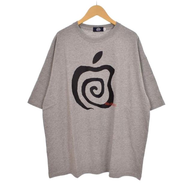 【中古】スーナーオアレイター SOL soonerorlater APPLE TEE Tシャツ 半袖 クルーネック アップル プリント XL グレー