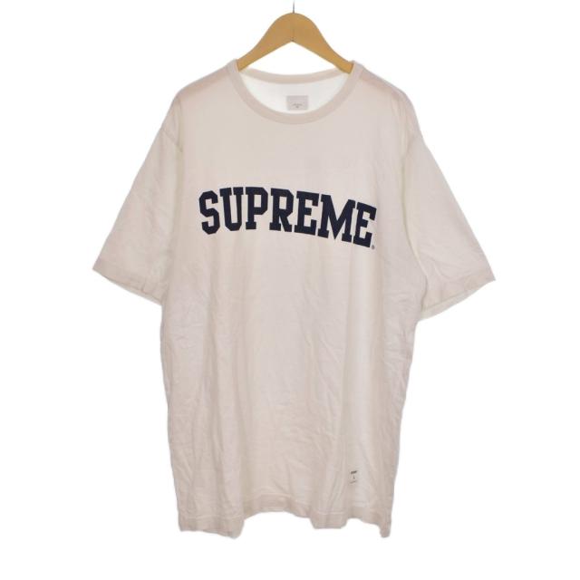 【中古】シュプリーム SUPREME 17SS Collegiate Logo Tee カレッジエイトロゴ Tシャツ 半袖 プリント L 白 ホワイト