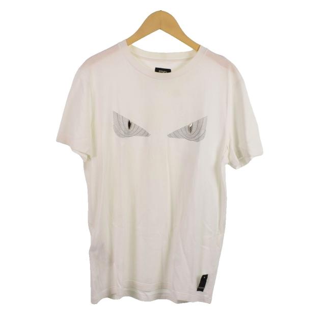 【中古】フェンディ FENDI モンスター Tシャツ 半袖 S 白 ホワイト FY0895 A28M メンズ レディース