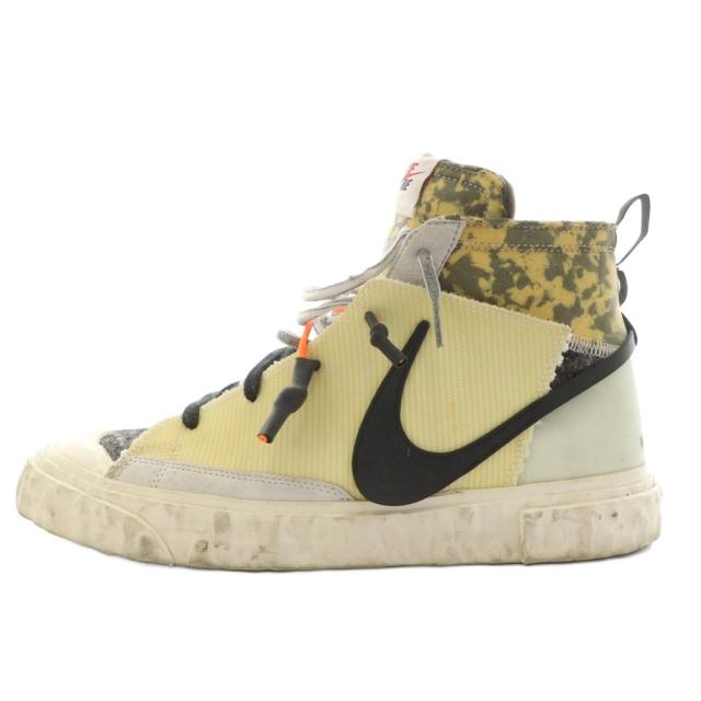 【中古】ナイキ NIKE × レディーメイド BLAZER MID スニーカー シューズ US9 27.0cm ベージュ 白 CZ3589-100