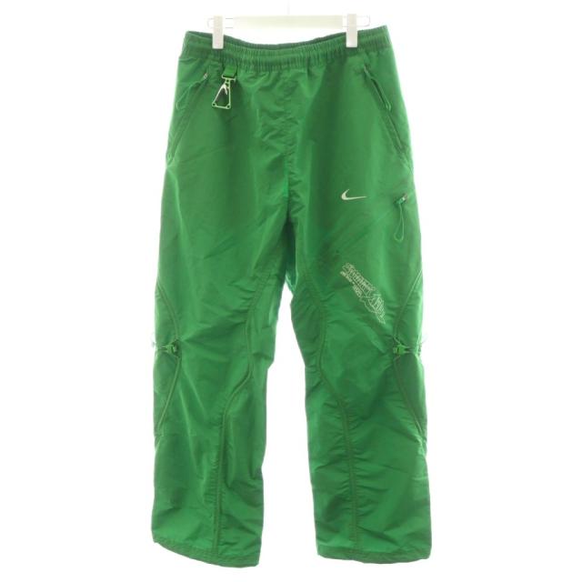 【中古】ナイキ NIKE × オフホワイト Off-White AS U NRG MC PANT イージーパンツ ロゴ ウエストゴム L 緑