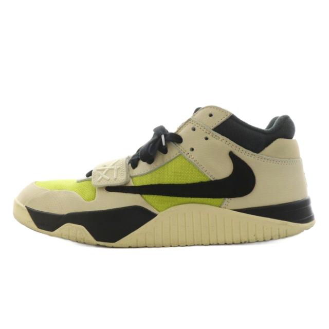 【中古】ナイキ × トラヴィス スコット ジャンプマンジャック スニーカー US11 29.0cm 黄緑 ベージュ 黒 FZ8117-102