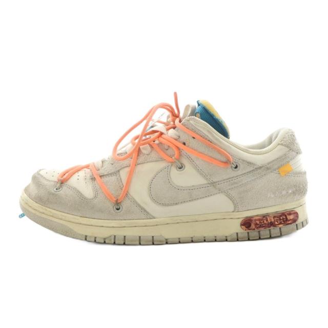 【中古】ナイキ NIKE × オフホワイト ダンク ロー スニーカー シューズ US10.5 28.5cm グレー 白 DJ0950-119