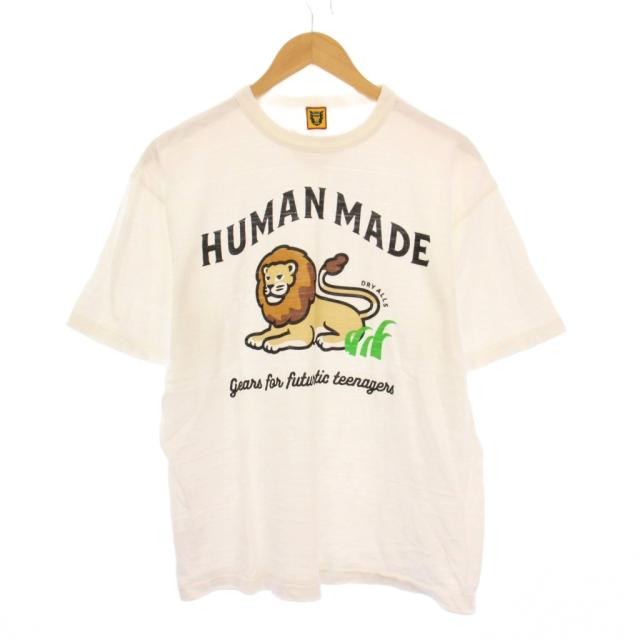 【中古】ヒューマンメイド HUMAN MADE HBX LION TEE ライオンTシャツ カットソー 半袖 L 白 /KH メンズ