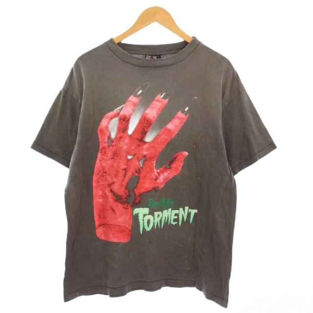 【中古】セントマイケル 23SS デビルハンド Tシャツ カットソー 半袖 プリント ダメージ加工 M SM-S23-0000-003