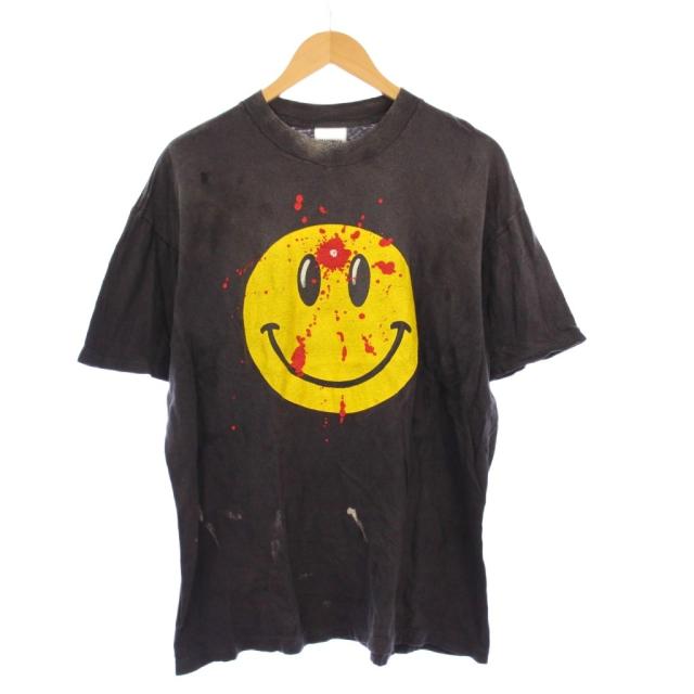 【中古】レディメイド READYMADE 24SS SMILE TEE スマイルTシャツ カットソー USED加工 M グレー RE-CO-BK-00-00-279