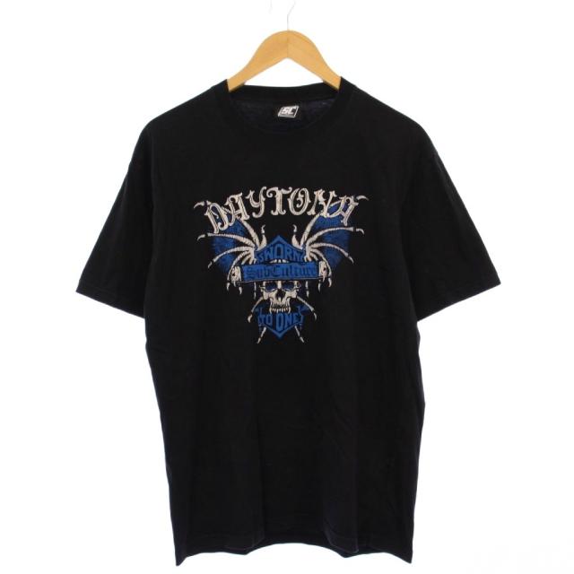 【中古】サブカルチャー Subculture DAYTONA SKULL T-SHIRT Tシャツ カットソー 半袖 スカル 1 黒 SCST-S2208