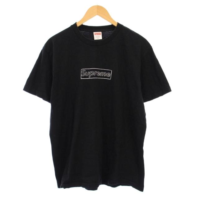 【中古】シュプリーム SUPREME KAWS 21SS Chalk Logo Tee Tシャツ カットソー 半袖 ロゴ M 黒 /KH メンズ