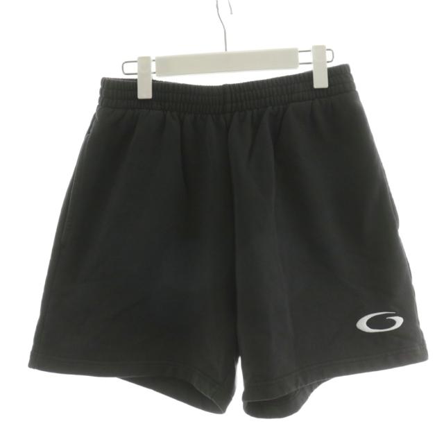 【中古】バレンシアガ BALENCIAGA LOOP SPORTS ICON ハーフパンツ ショートパンツ ロゴ 刺繍 S 黒 676137