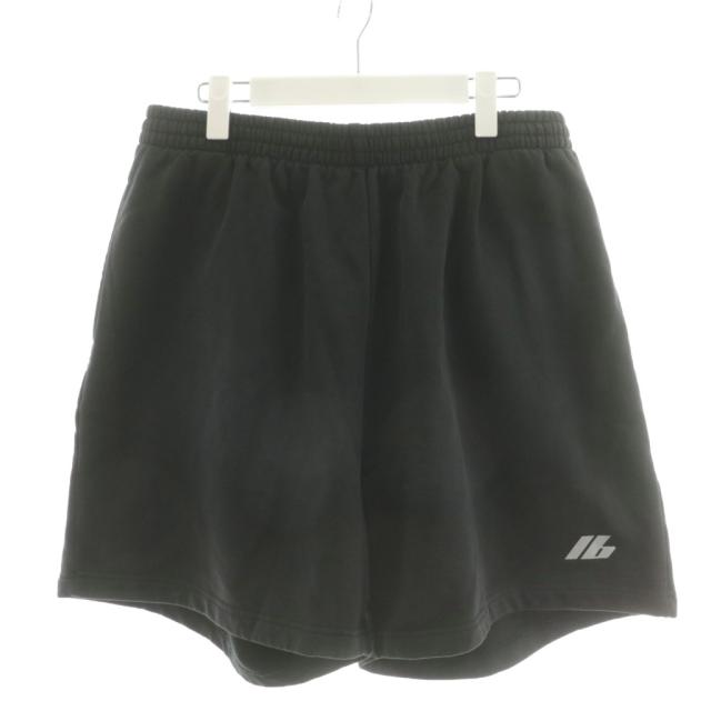 【中古】バレンシアガ BALENCIAGA SPORTS LOGO ショートパンツ ハーフパンツ ロゴ プリント L 黒 ブラック 676137
