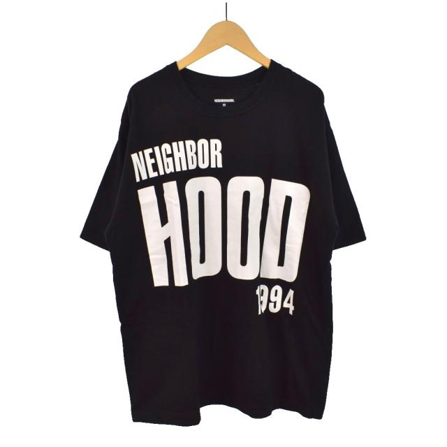 【中古】ネイバーフッド NEIGHBORHOOD NH. TEE 半袖 ロゴ プリント M 黒 ブラック メンズ