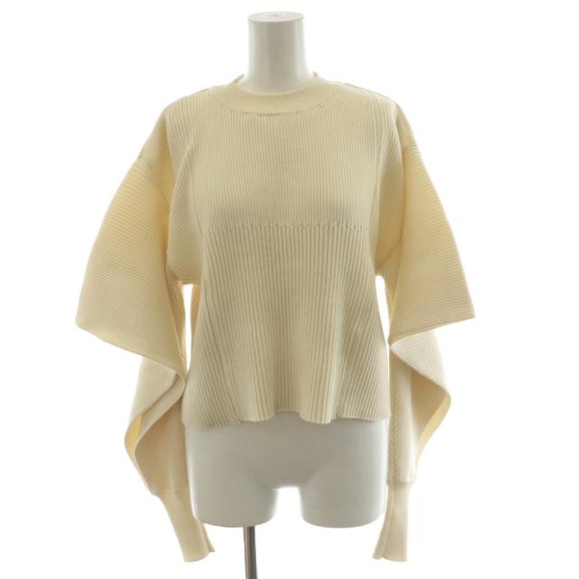 【中古】アキラナカ AKIRA NAKA ニット セーター 長袖 リブ 1 白 ホワイト AP1971-OW /AN23 レディース