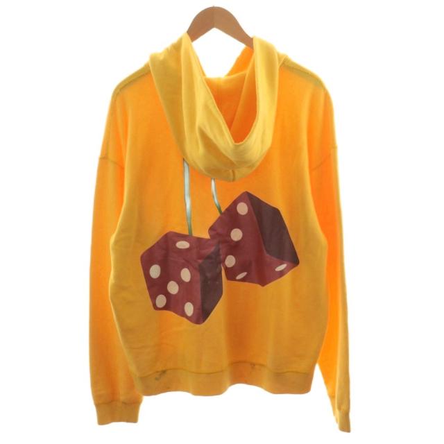 【中古】サート SURT Cherry diea PK パーカー プルオーバー バックロゴ プリント ダメージ加工 L 黄
