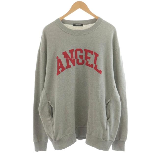 【中古】アンダーカバー UNDERCOVER スウエット トレーナー ロゴ 5 グレー 赤 レッド UC1C9801 /AN19 ☆AA★ メンズ