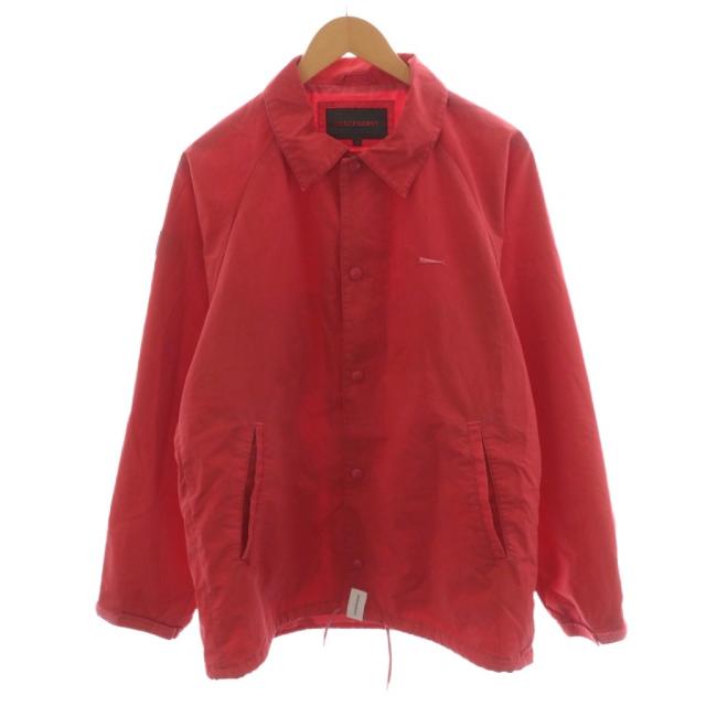 【中古】ディセンダント DESCENDANT コーチジャケット ロゴ ナイロン 2 赤 レッド /AN43 ☆AA★ メンズ