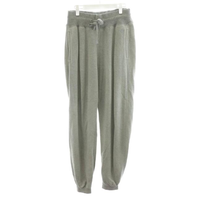 【中古】ロエベ LOEWE アナグラム スウェットパンツ ジョガーパンツ ロゴ 刺繍 カシミヤ混 M グレー S359Y1JX05