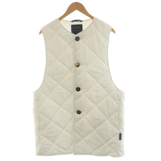 【中古】ラベンハム L'ECHOPPE別注 英国製 Big Quilt Gillet 中綿ベスト キルティング ナイロン アウター L 白